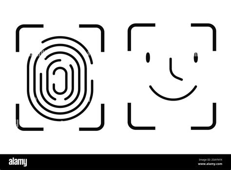 Finger Print Icon Biometric Id Unique Scan Line Signature On White