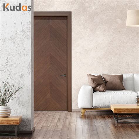 Kudas Wholesale Tempered Glass Inserts Door Skin Solid Wood Doors