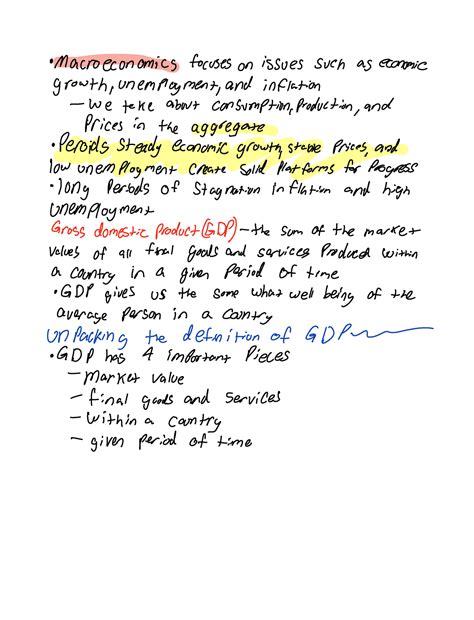 Ch 7 Measuring Gdp Ch 7 Notes Macroeconomics Focuses On Issues Such As Economic Growth