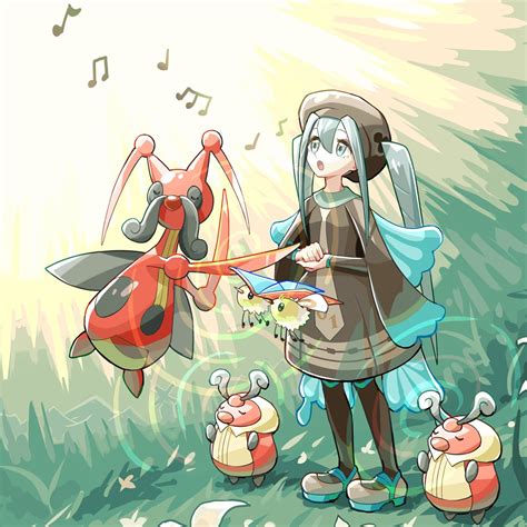 Hatsune Miku Cutiefly Bug Miku Kricketune And Kricketot Pokemon And 2 More Drawn By Ffccll