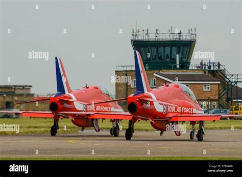 Royal Air Force Red Arrows Display Team Bae Hawk T1 Jet Planes Taxiing