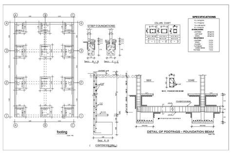 Column And Footing Reinforcement Details 305212 Free Cad Drawings
