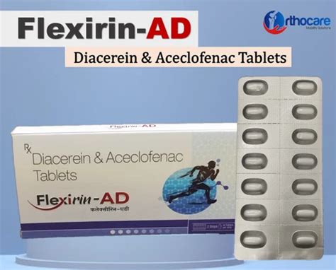 Flexirin Ad Diacerein 50mg Aceclofenac 100mg At ₹ 34 4 Strip Dhulkot Ambala Id