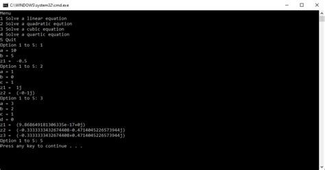 Python Root Finder For Linear Quadratic Cubic And Quartic Equations