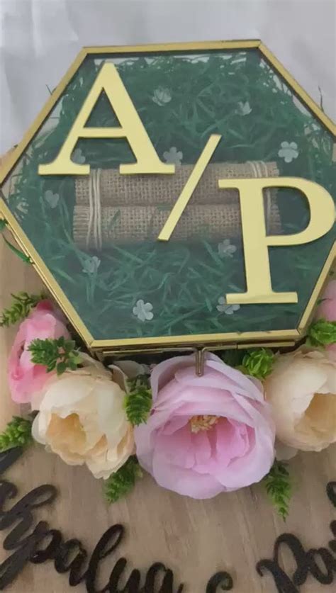 Personalized Engagement Ring Platter With Ring Box Floral Ring Platt