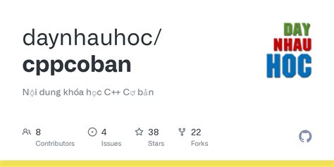 GitHub daynhauhoc cppcoban Nội dung khóa học C Cơ bản