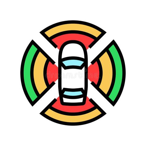 Sensor Array Autonomous Vehicle Color Icon Vector Illustration Stock