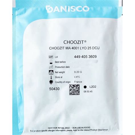 Мезофильно-термофильная закваска MA 4001/4002 CHOOZIT Danisco (Даниско ...