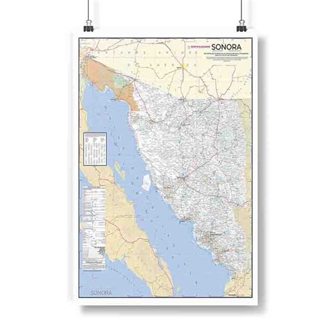 Mapa De Sonora Grande Para Pared Supercreativa