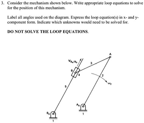 SOLVED Consider The Mechanism Shown Below Write Appropriate Loop Equations To Solve For The