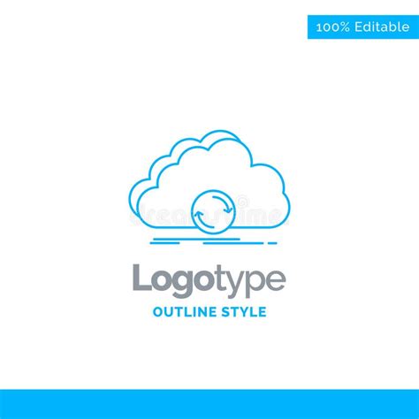 Blue Logo Design For Cloud Syncing Sync Data Synchronization Stock