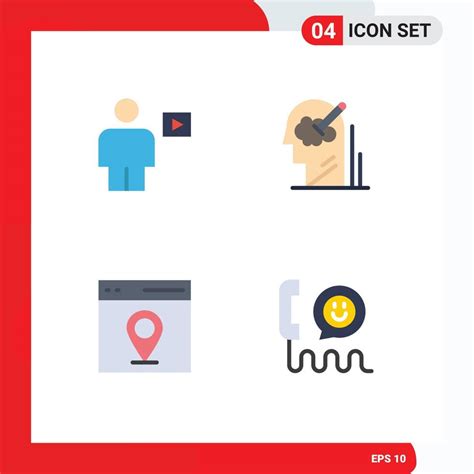4 universal flat icons set for web and mobile applications avatar