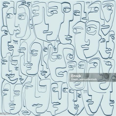 초현실적 인 큐비즘 얼굴 추상현대식 얼굴 초상화 손으로 그린 벡터 일러스트레이션 현대 큐비즘 스타일의 현대 드로잉 사람 얼굴에 대한 스톡 벡터 아트 및 기타 이미지 Istock