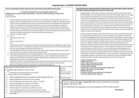 Aqa Language Paper2 Walking Talking Mock Teaching Resources