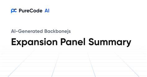 create clean backbonejs expansion panel summary via ai