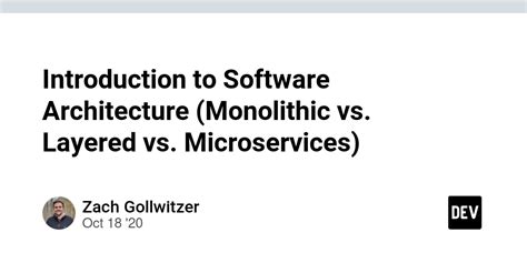 Introduction To Software Architecture Monolithic Vs Layered Vs Microservices Dev Community