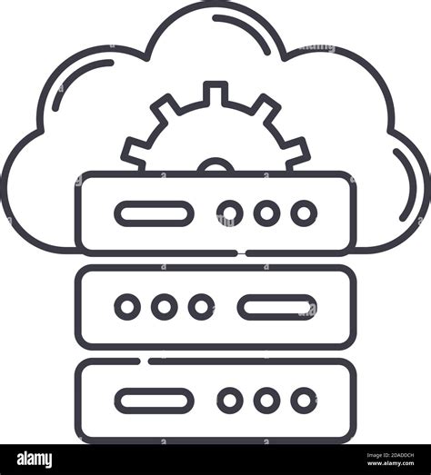 Server Computer Icon Linear Isolated Illustration Thin Line Vector Web Design Sign Outline
