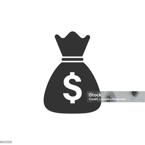 평면 스타일에서 돈 가방 벡터 아이콘입니다 백색에 달러 기호 일러스트와 함께 주머니 고립 배경 돈 현금 자루 개념입니다 가방에