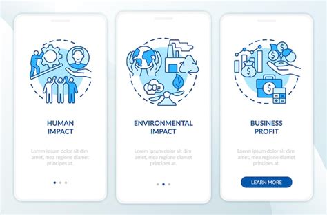 Premium Vector Social Entrepreneurship Success Measurement Blue Onboarding Mobile App Page