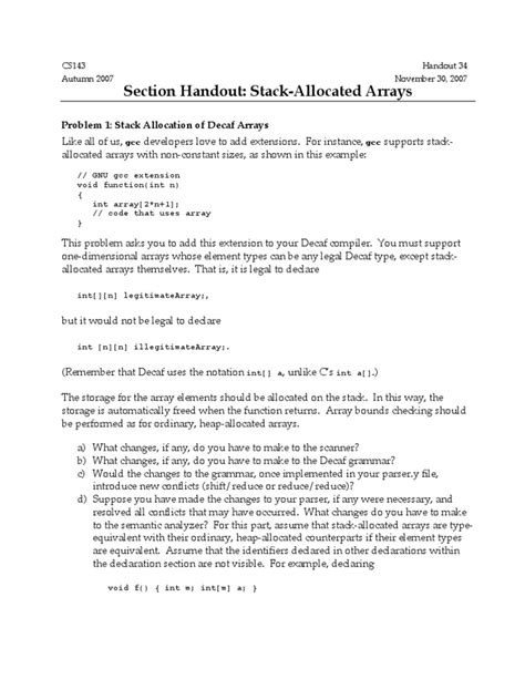 34 Section Handout Pdf Scope Computer Science Array Data Structure