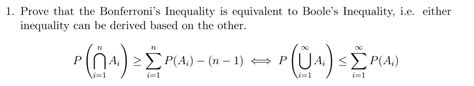Solved 1 Prove That The Bonferronis Inequality Is