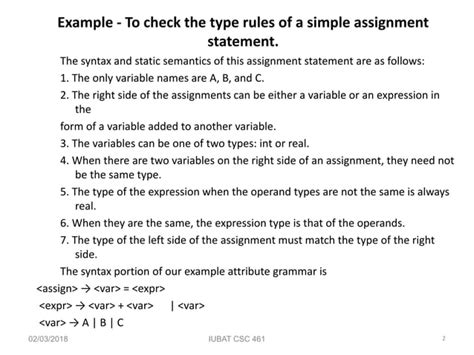 Attribute Grammer Pptx Programming Languages Computing