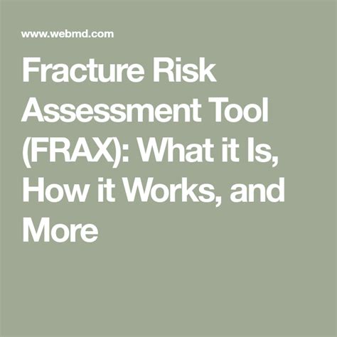 What Is The Fracture Risk Assessment Tool Frax