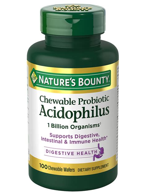 Chewable Acidophilus With Bifidus Wafers Natures Bounty