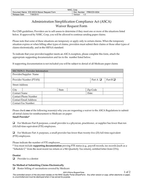 Edi Asca Waiver Request Form 2010 2021 Fill And Sign Printable