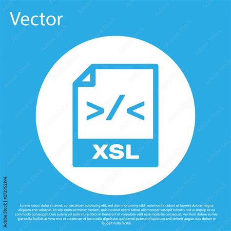 Blue Xsl File Document Icon Download Xsl Button Icon Isolated On Blue Background Excel File