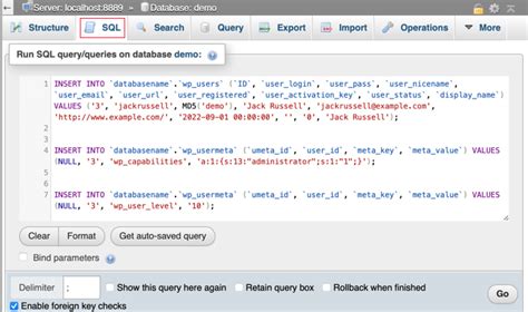 วิธีเพิ่มผู้ดูแลระบบลงในฐานข้อมูล Wordpress Codewatchers