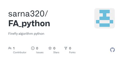 GitHub Sarna320 FA Python Firefly Algorithm Python