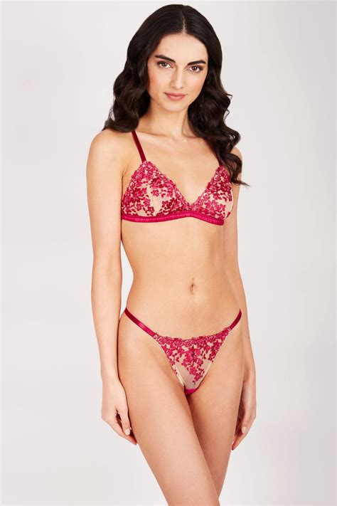 Valentina Bralette Red Silk Lingerie Sets Angela Friedman