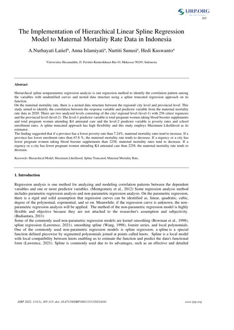 Pdf The Implementation Of Hierarchical Linear Spline Regression Model