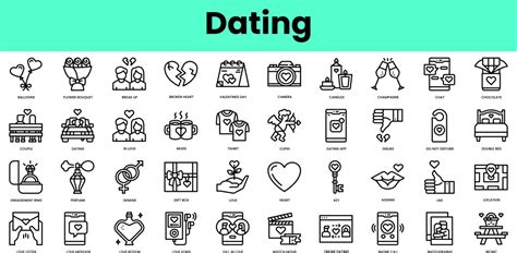 Set of wedding icons linear style icon bundle Vector Image