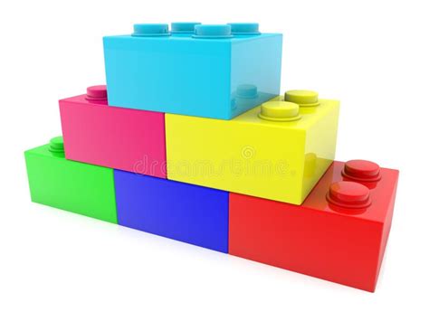 Pyramid Av Sex Leksaksbrickor Stock Illustrationer Illustration av trä grön