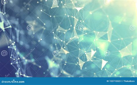 Abstract Background Dot And Connect Line For Cyber Technology Futuristic And Network Connection