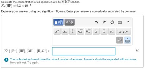 Solved Calculate The Concentration Of All Species In A 0 14