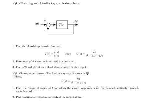 Solved Q Block Diagram A Feedback System Is Shown Below Chegg