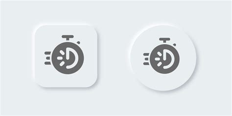Stopwatch Solid Icon In Neomorphic Design Style Speed Timer Signs Vector Illustration 12187770
