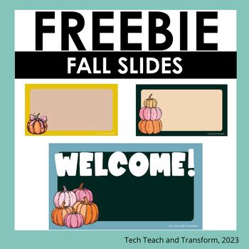 FREEBIE Fall Theme Slide Template By Tech Teach And Transform TPT