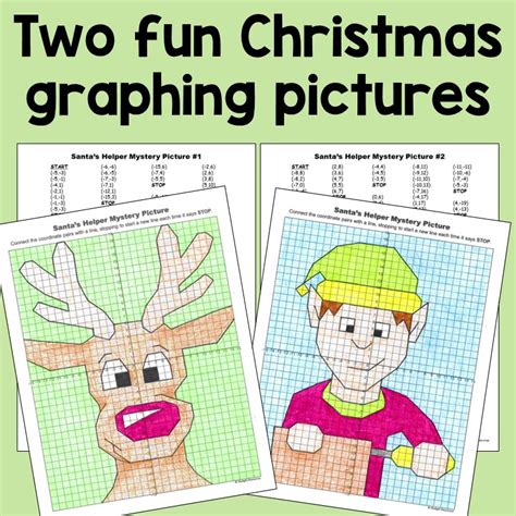 Santas Helpers Coordinate Plane Graphing Pictures Christmas Four Quadrant Made By Teachers
