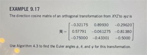 The Direction Cosine Matrix Of An Orthogonal