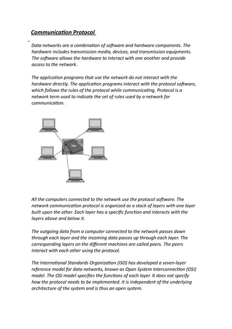 Communication Protocol Communication Protocol Data Networks Are A Combination Of Software And