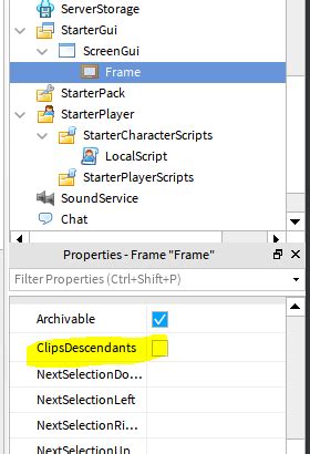 Hiding A Portion Of A GUI From The Player Scripting Support Developer Forum Roblox