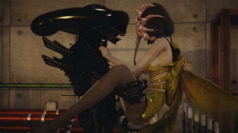 Rule 34 Alien Brown Hair Double Penetration Facehugger Fetish Horror Interspecies Monster