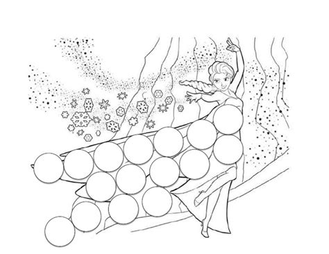 Elsa Freezing Dot Marker Page Pdf