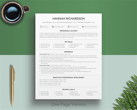 Ats Friendly Modern Resume Template Creative Professional Canva Cv