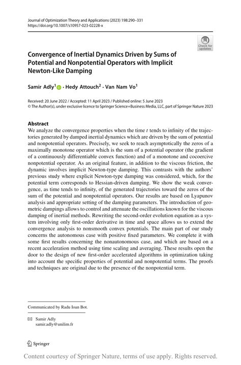 Convergence Of Inertial Dynamics Driven By Sums Of Potential And