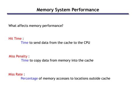 Ppt Memory System Performance Powerpoint Presentation Free Download